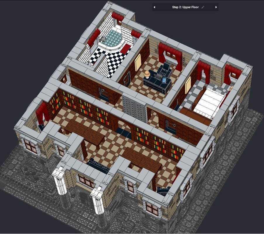 LEGO MOC Wayne Manor - Upper Floor by lonewolve87 | Rebrickable - Build ...