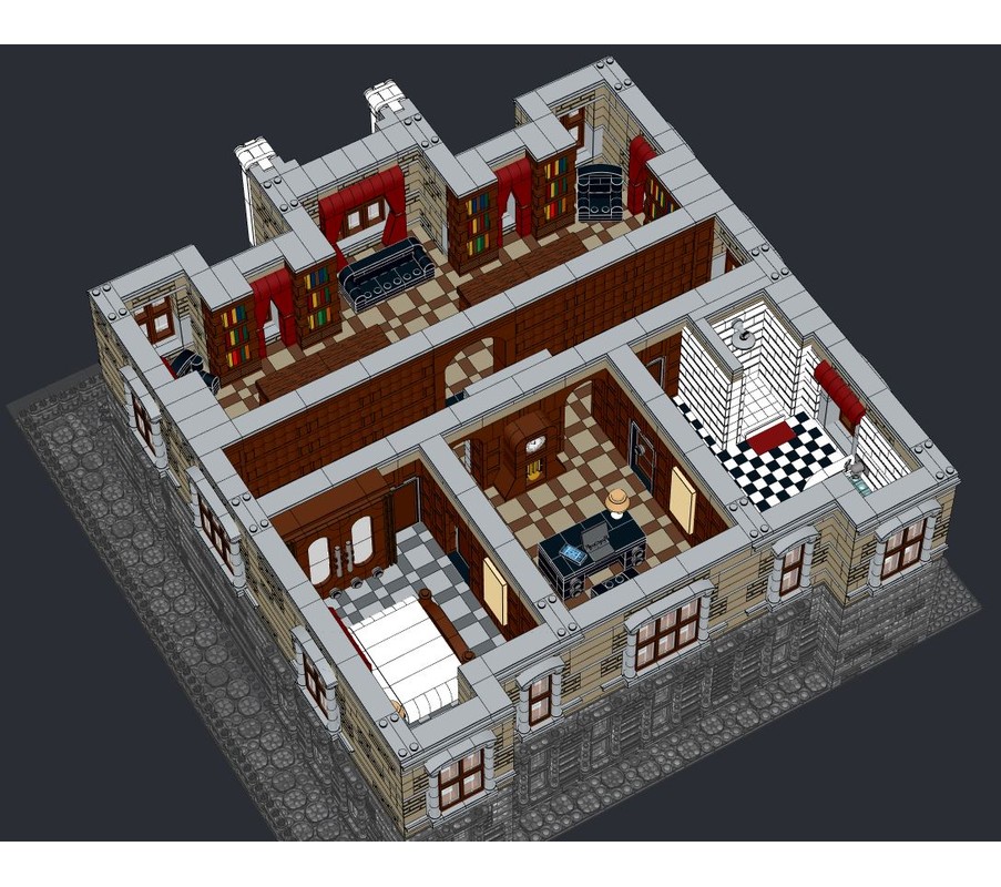 LEGO MOC Wayne Manor - Upper Floor by lonewolve87 | Rebrickable - Build ...