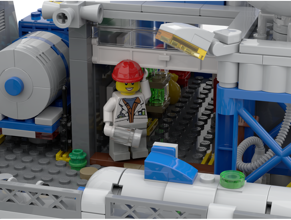 LEGO MOC Industrial Building Bio Reactor at Train Tracks | City ...