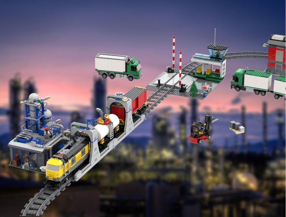 LEGO MOC Industrial Building Bio Reactor at Train Tracks | City ...