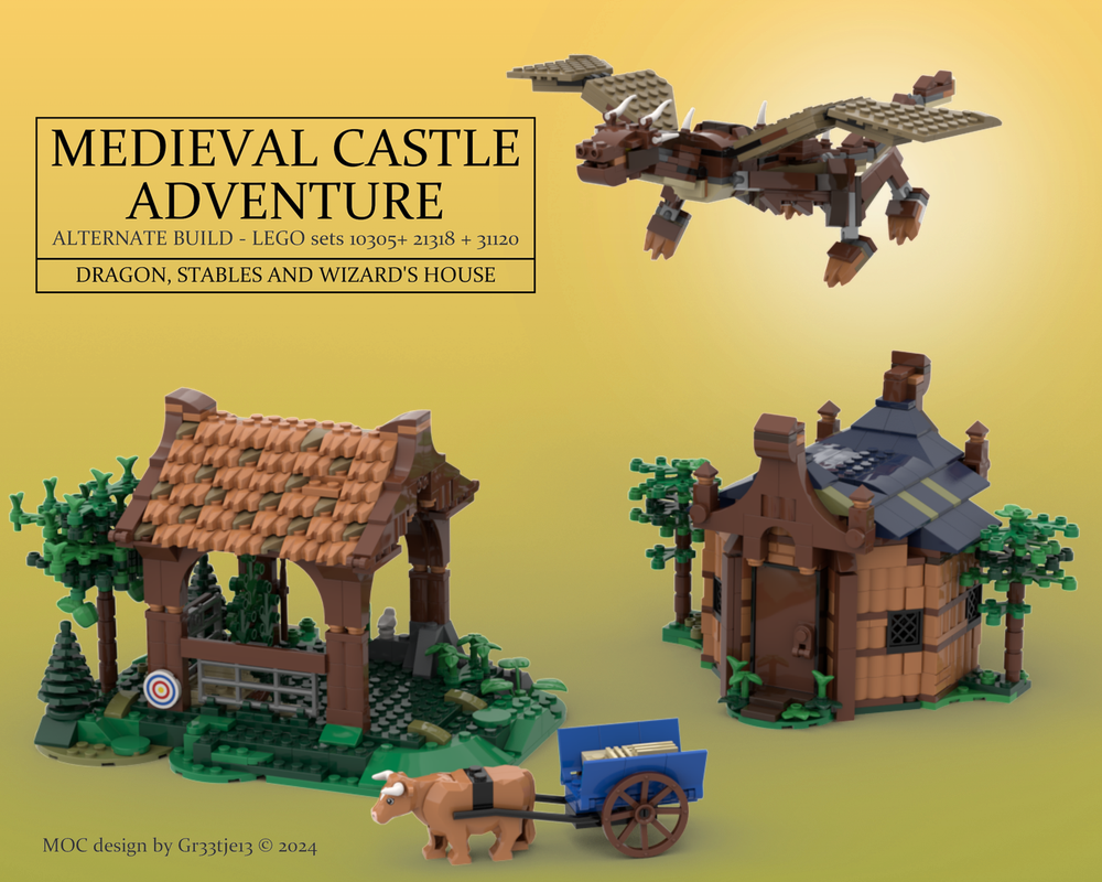 LEGO MOC Medieval Castle Adventure - Dragon, Stables and Wizard's House by Gr33tje13 ...