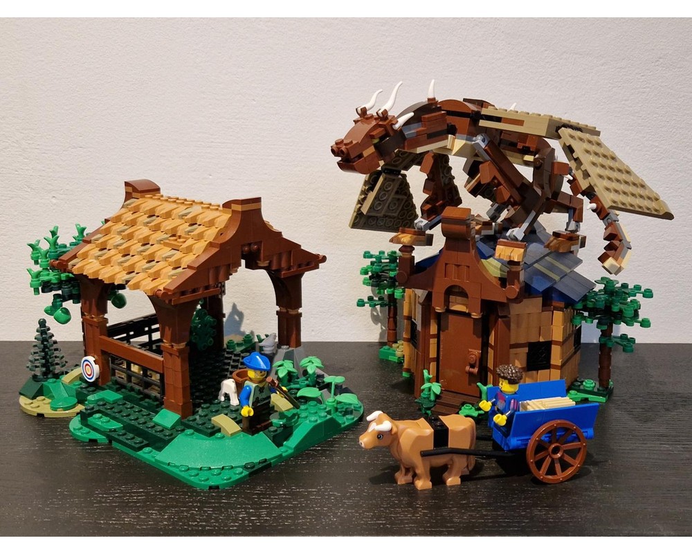 LEGO MOC Medieval Castle Adventure - Dragon, Stables and Wizard's House ...