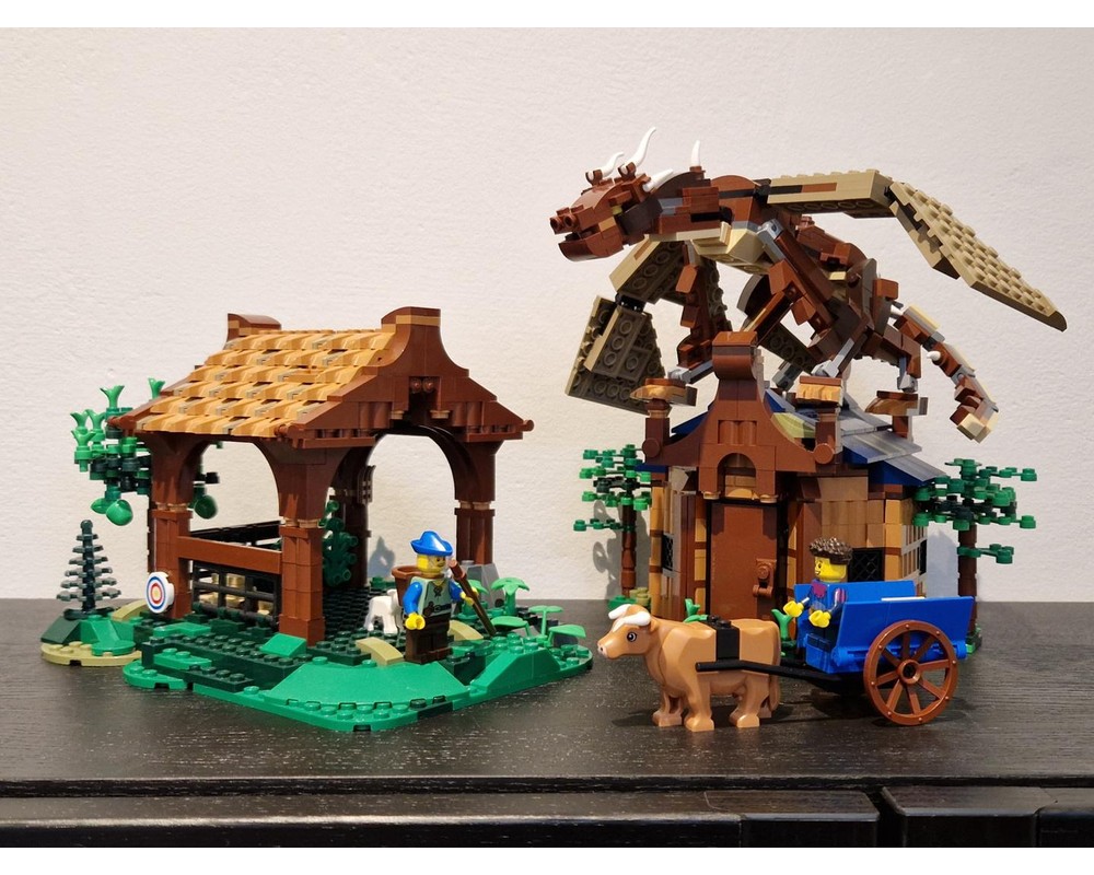 LEGO MOC Medieval Castle Adventure - Dragon, Stables and Wizard's House ...