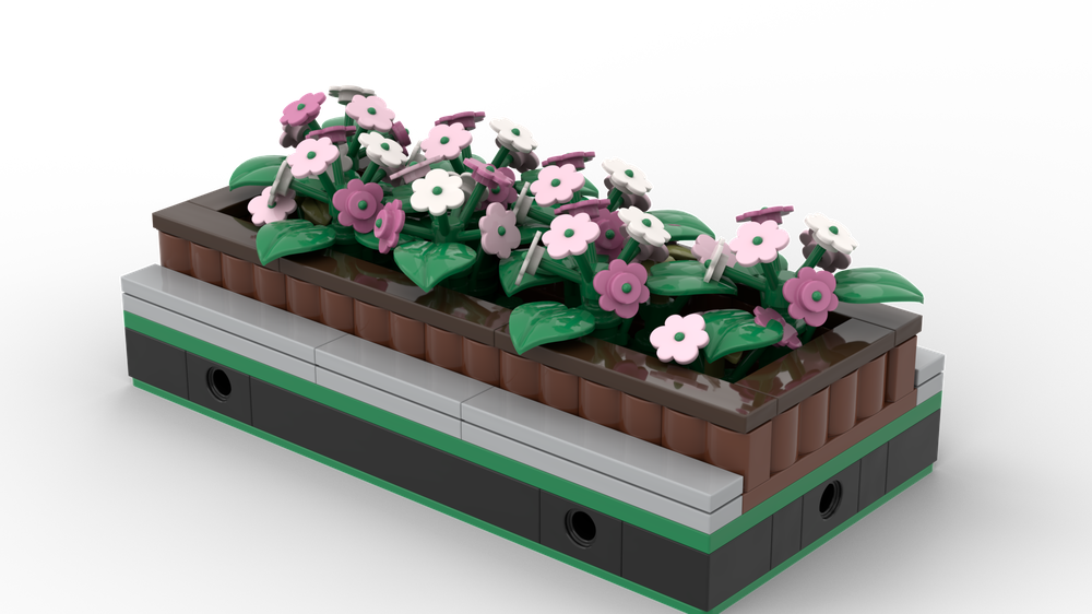 LEGO MOC Modular Flowerbed Pink and White. by Stephan97 | Rebrickable ...