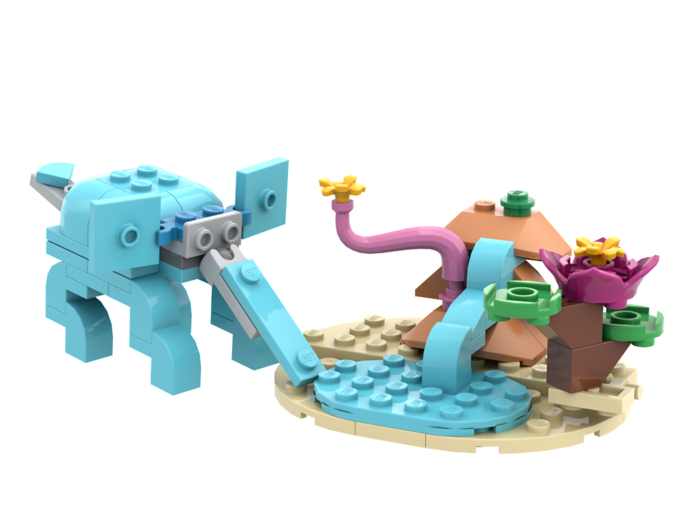 LEGO MOC Drinking elephant by Silm4ril | Rebrickable - Build with LEGO
