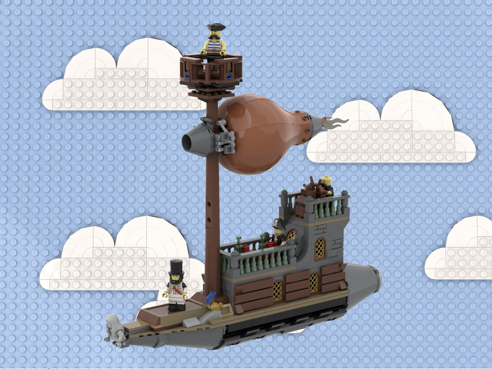 LEGO MOC Steampunk Zeppelin Ship by raguidel | Rebrickable - Build with ...