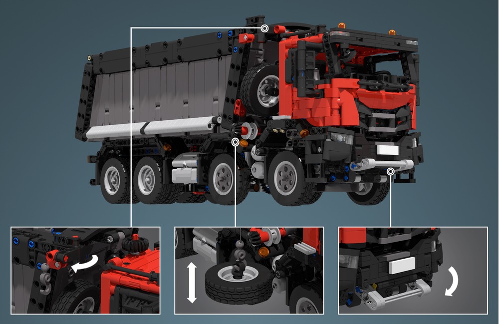 LEGO MOC Iveco T-Way Tipper 8x4 by nguyengiangoc | Rebrickable - Build with LEGO