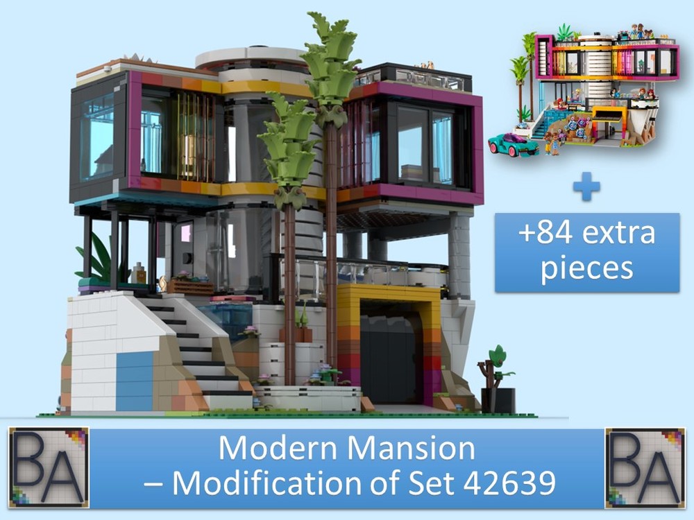 LEGO MOC Modern Mansion - Modification of Set 42639 by Brick Artisan | Rebrickable - Build with LEGO