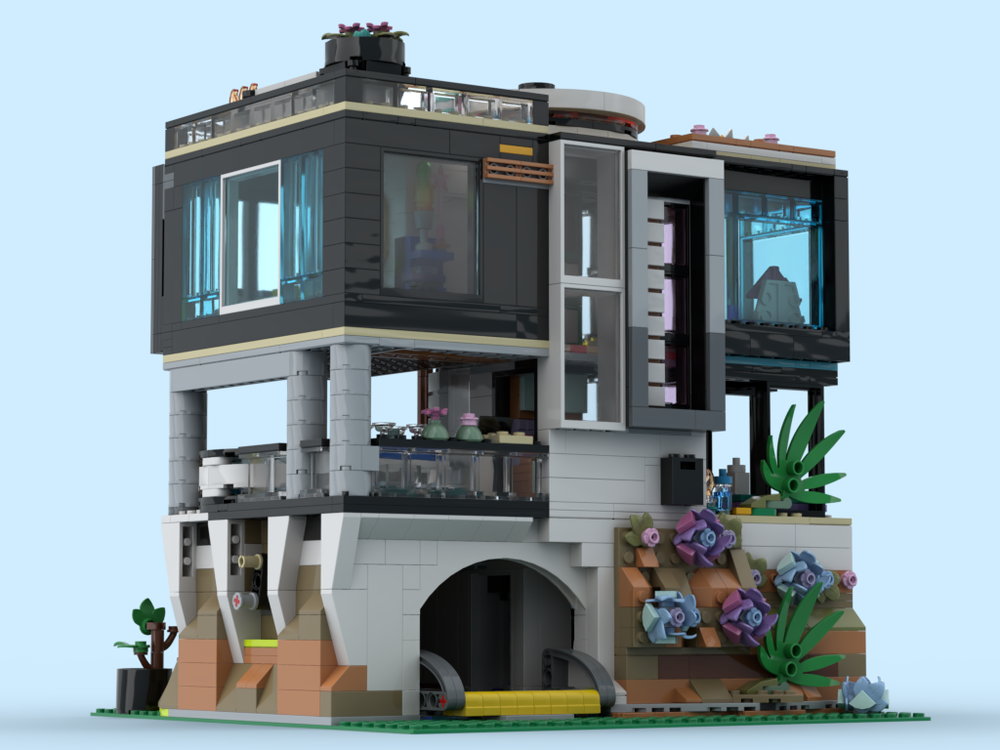 LEGO MOC Modern Mansion (Grey) - Modification of Set 42639 by Brick ...