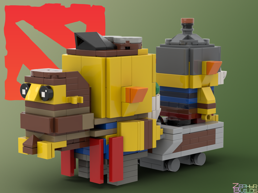 LEGO MOC DOTA 2 Goblin Techies/Squee, Spleen, and Spoon Brickheadz by ...