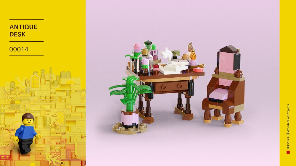 LEGO MOC Antique Desk by WoodenBoxProjects | Rebrickable - Build with LEGO