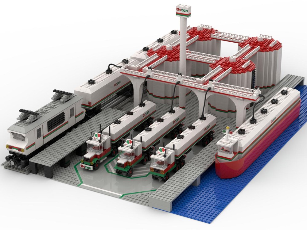 LEGO MOC Octan Oil Terminal (Classic Town and 12V Train) by paulvdb ...