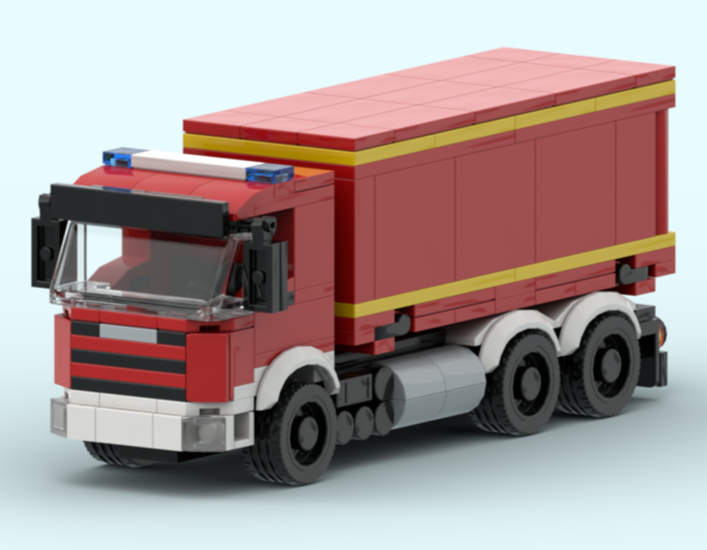 LEGO MOC Wechselbrücke Feuerwehr LKW Scania Fire Truck by BK Brick ...