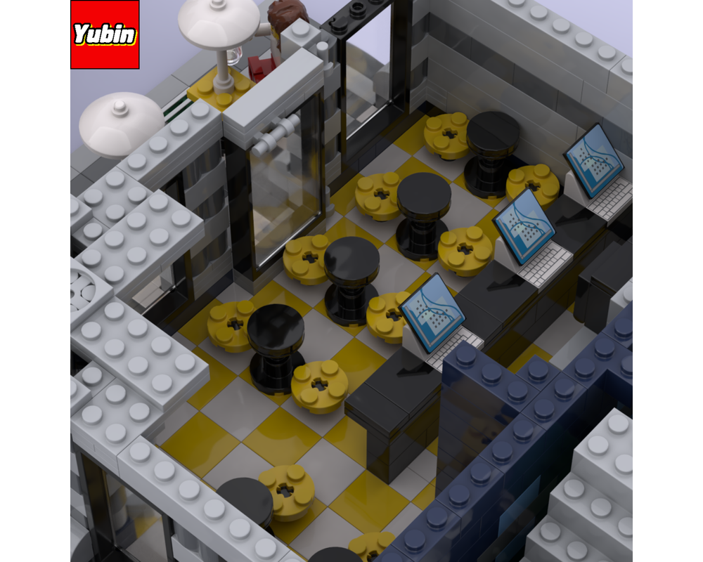 LEGO MOC Cafe Corner With Interior by yubin_ly | Rebrickable - Build ...
