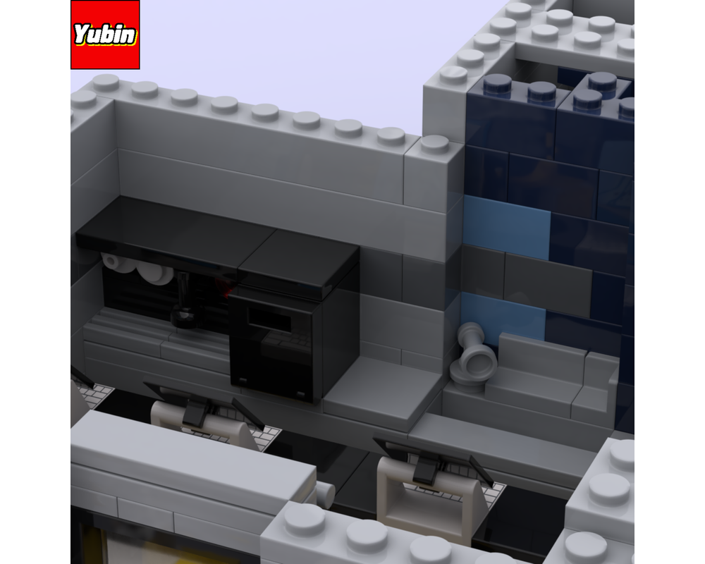 LEGO MOC Cafe Corner With Interior by yubin_ly | Rebrickable - Build ...