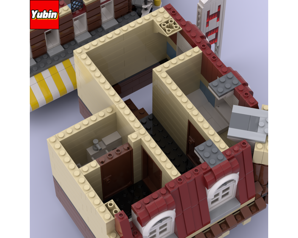 LEGO MOC Cafe Corner With Interior by yubin_ly | Rebrickable - Build ...