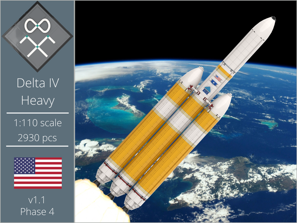 LEGO MOC 1:110 Delta IV Heavy by Foggy0utri Design Bureau | Rebrickable ...