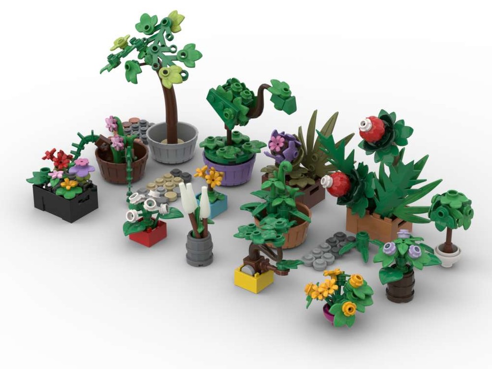 LEGO MOC Potted Plants Pack by IBrickedItUp | Rebrickable - Build with LEGO