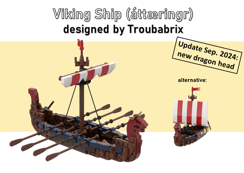 LEGO MOC viking ship (áttæringr) by Troubabrix | Rebrickable - Build ...