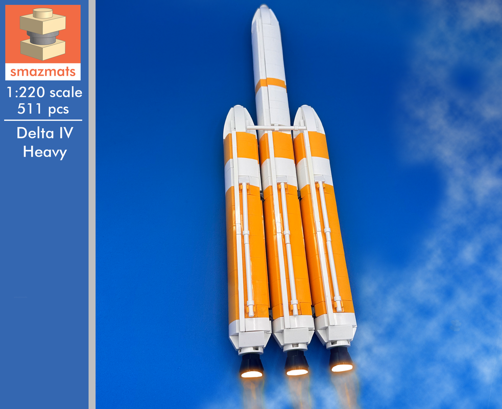 LEGO MOC Delta IV Heavy [1:220 scale] by smazmats | Rebrickable - Build ...