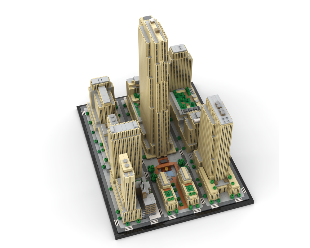 LEGO MOC Rockefeller Center 1:800 Scale by SPBrix | Rebrickable - Build ...