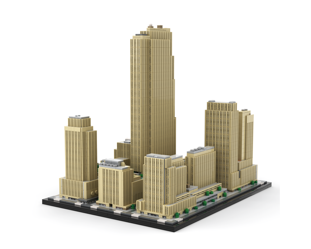 LEGO MOC Rockefeller Center 1:800 Scale by SPBrix | Rebrickable - Build ...