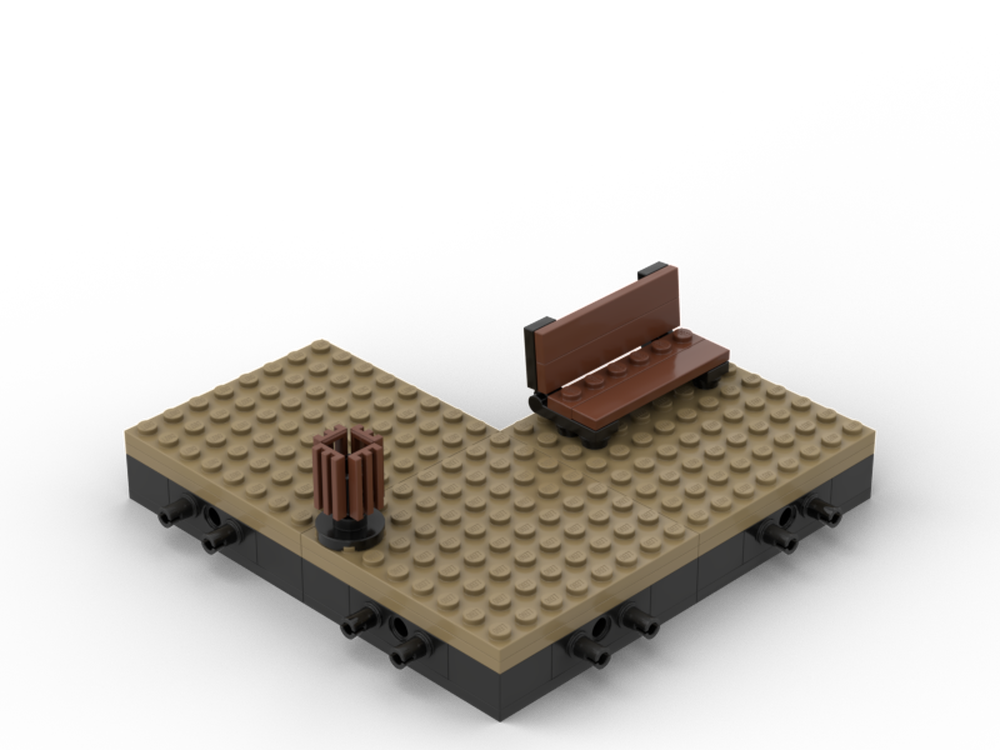 LEGO MOC Modular Park/Garden - path, path with garbage can, path with ...