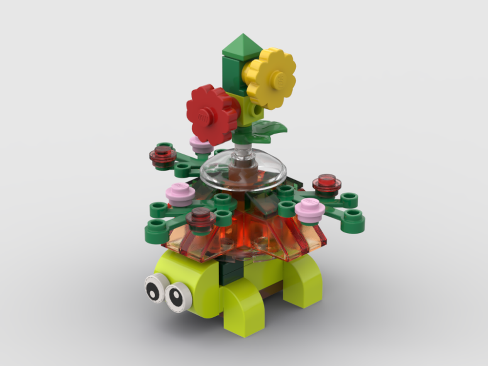 LEGO MOC Little turtle with flower by microbe_jc | Rebrickable - Build ...