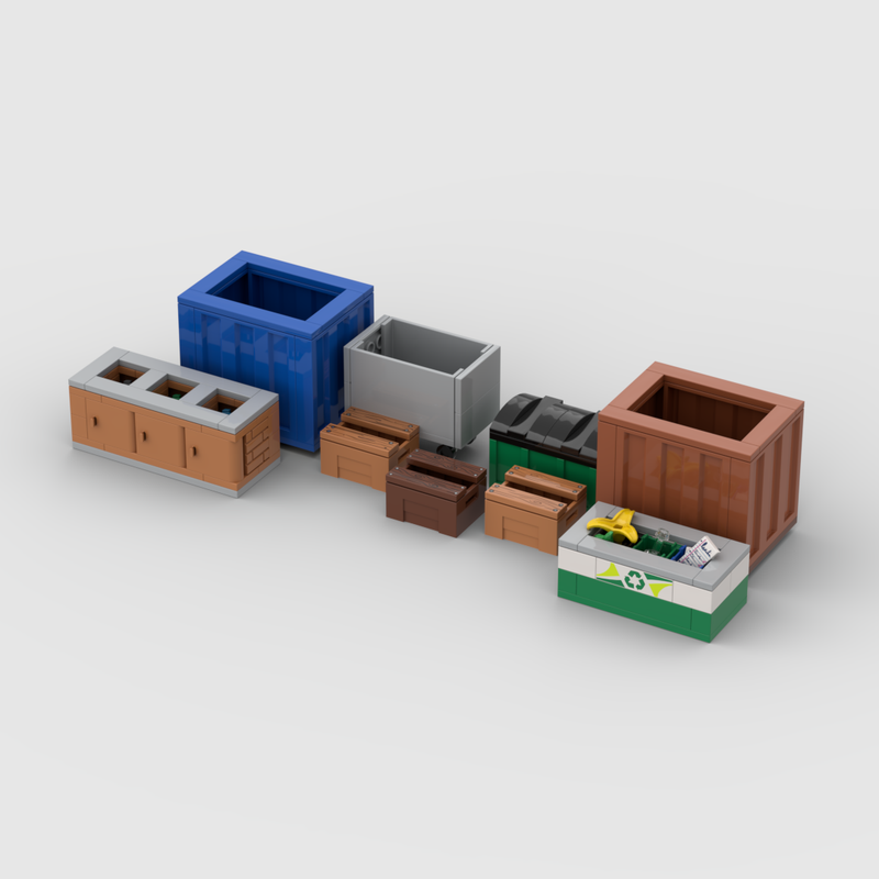 LEGO MOC Dumpsters and Recycle Bins by BrickMind | Rebrickable - Build ...