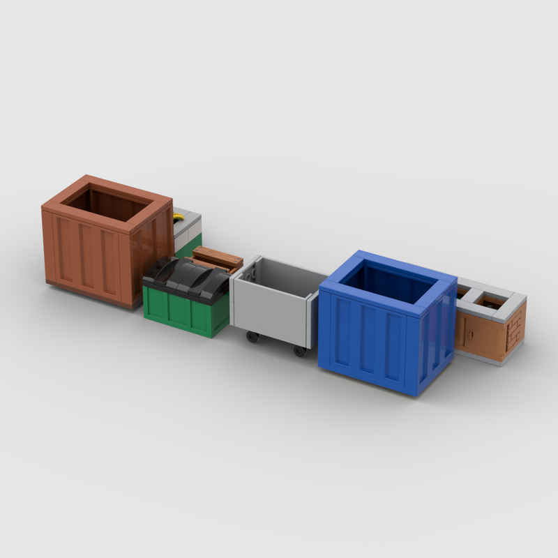 LEGO MOC Dumpsters and Recycle Bins by BrickMind | Rebrickable - Build ...