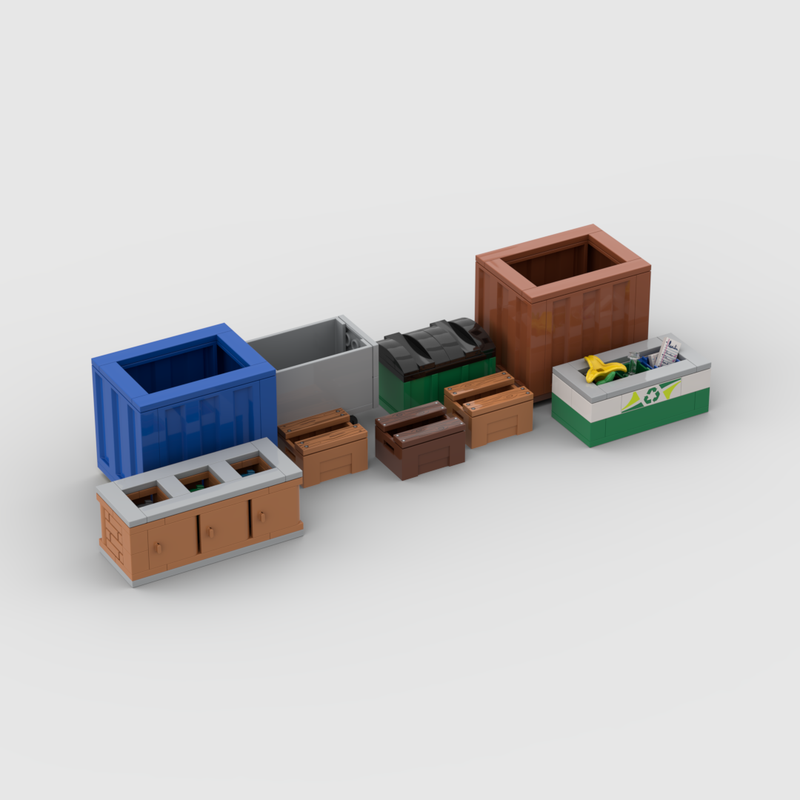LEGO MOC-179266 Dumpsters and Recycle Bins by BrickMind | Rebrickable ...