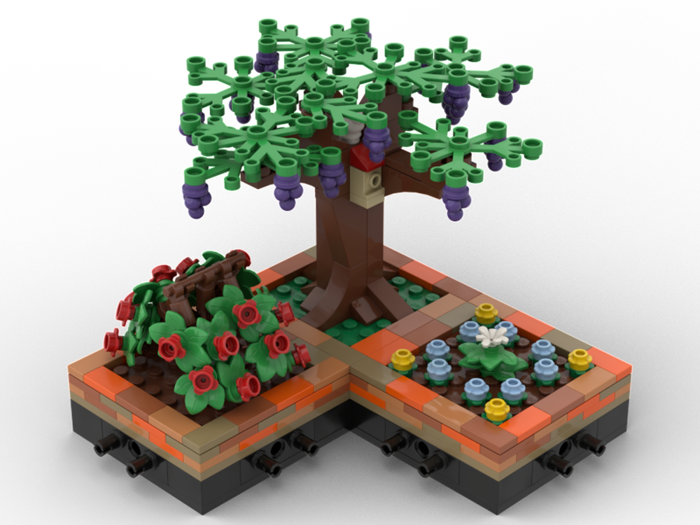 LEGO MOC Modular Park/Garden - pole bean, Wisteria tree and flower ...