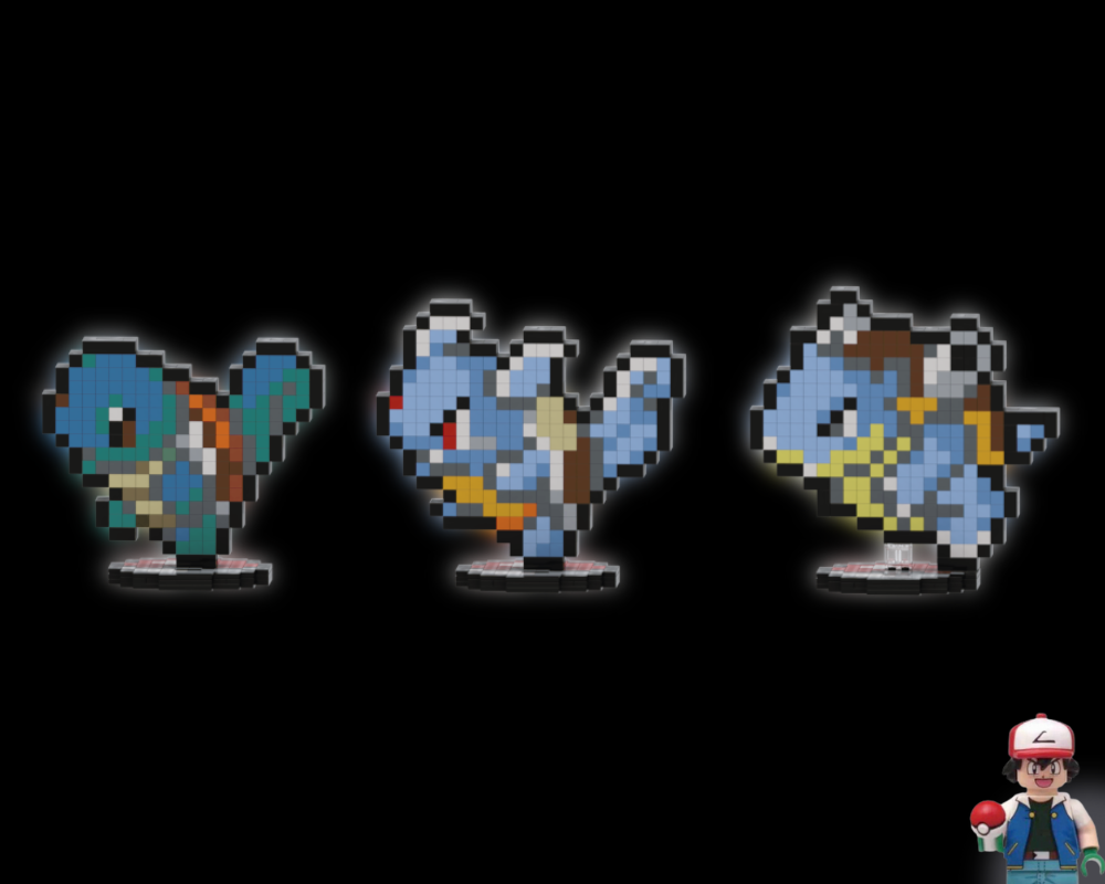 LEGO MOC Squirtle, Wartortle & Blastoise - Pixel Art Display by ...