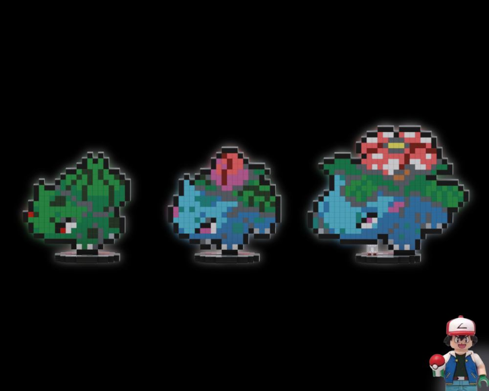 LEGO MOC Bulbasaur, Ivysaur & Venusaur - Pixel Art Display by ...