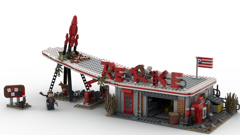 Lego Moc Fallout 4 Red Rocket Truck Stop By Texta217 Rebrickable