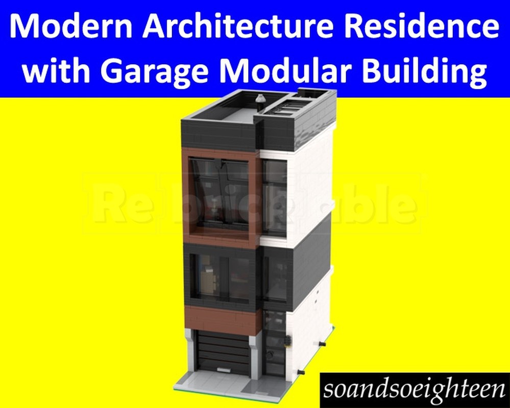LEGO MOC Modern Architecture Residence with Garage Modular Building by ...