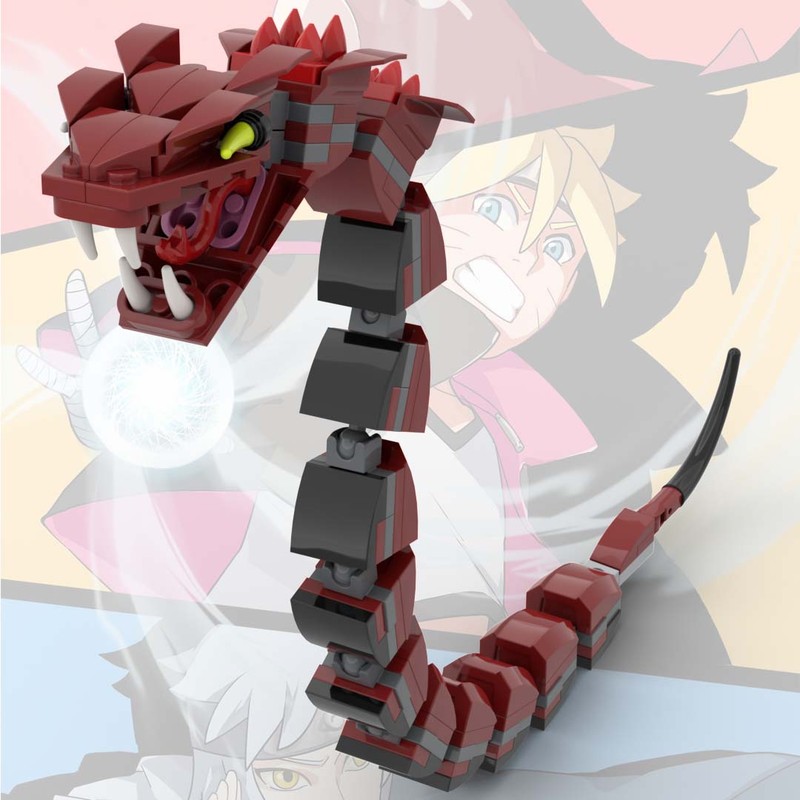 LEGO MOC Red snake fierce serpent garaga from naruto boruto by ...