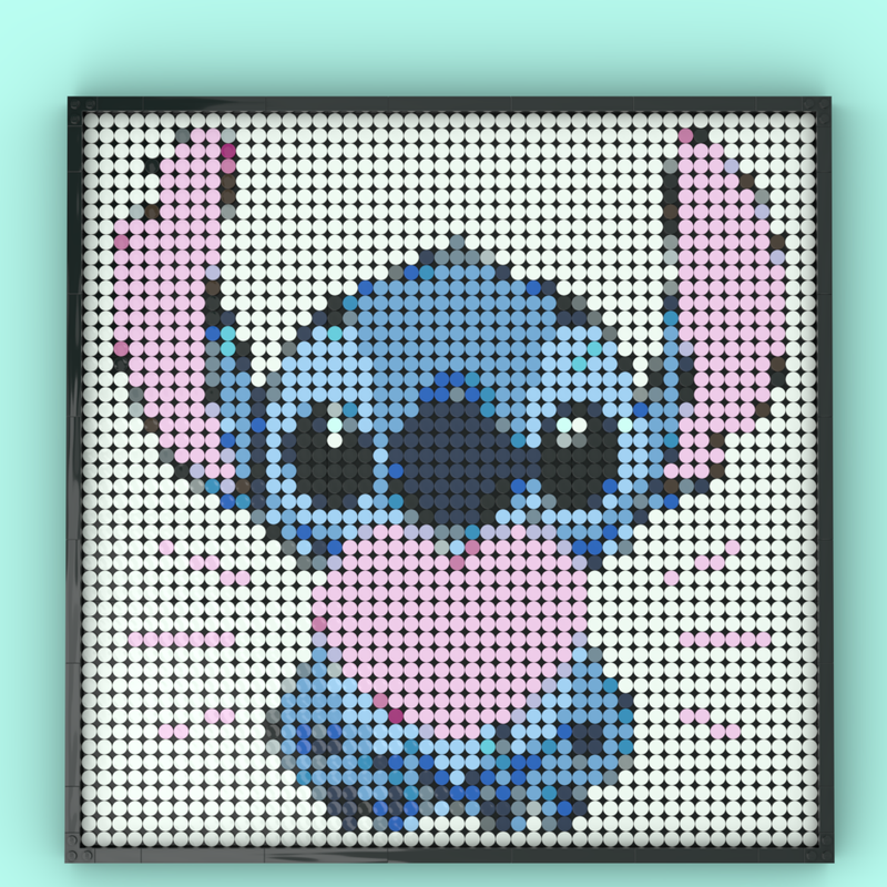 LEGO MOC Stitch wall art by Brickiebrick24 | Rebrickable - Build with LEGO