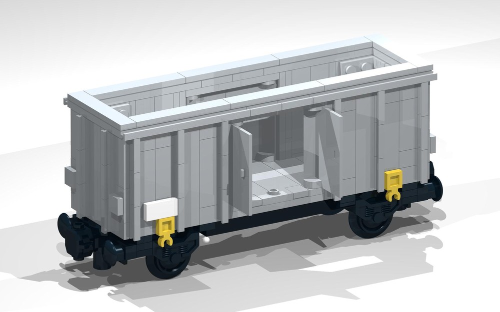 LEGO MOC 4-Wheel Open Wagon (SNOT, light gray) by Echaton | Rebrickable ...