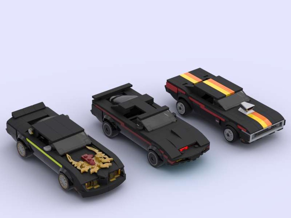 LEGO MOC Three famous black cars: Smokey-Bandit, KITT and 1970 Dodge ...