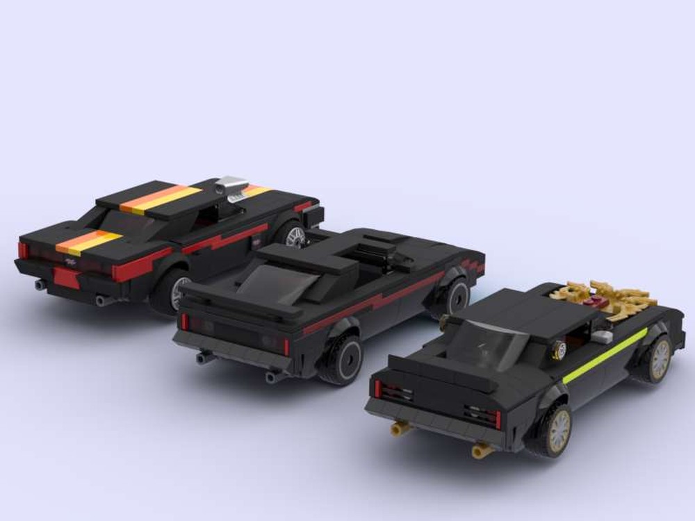 LEGO MOC Three famous black cars: Smokey-Bandit, KITT and 1970 Dodge ...