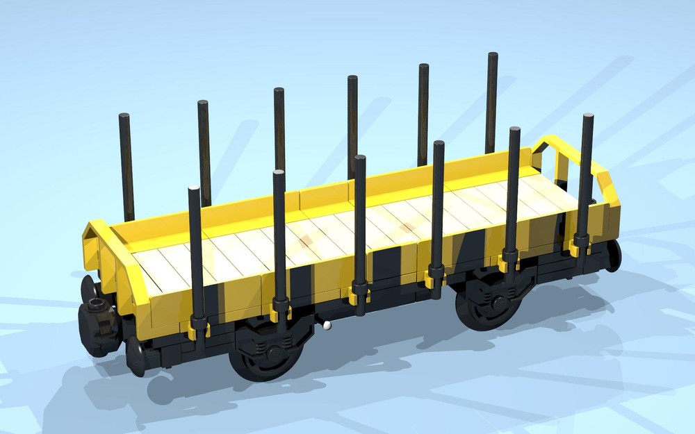 LEGO MOC-17988 4-Wheel Stake / Stanchion Wagon (yellow) by Echaton ...