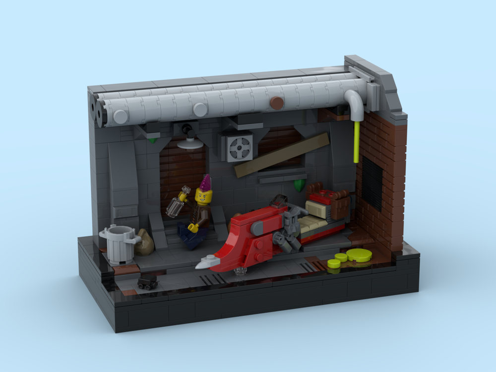 LEGO MOC Diorama "Resting in a back alley" by tingdrason | Rebrickable ...