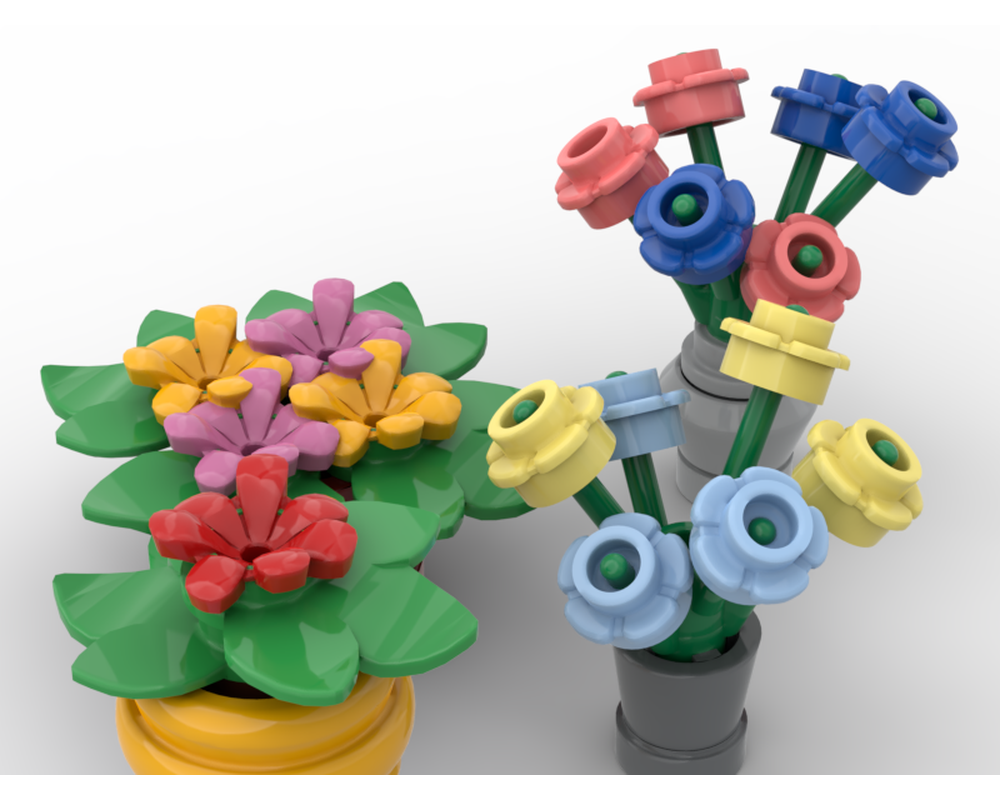 LEGO MOC Flower Pot Pack - Minifig Scaled by Motions_King | Rebrickable ...