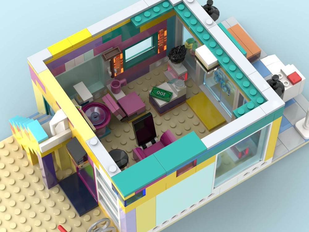 LEGO MOC Spanish market with duplex apartment, Salon, and Skatepark ...