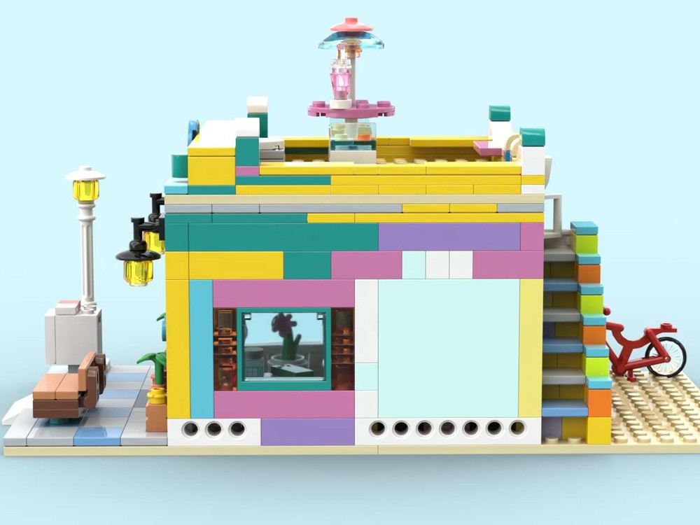 LEGO MOC Spanish market with duplex apartment, Salon, and Skatepark ...