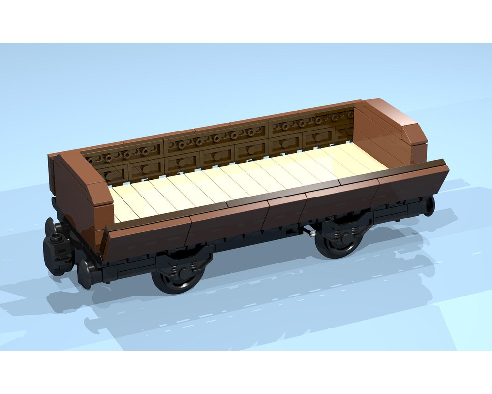 LEGO MOC-18031 4-Wheel Flatbed Wagon (brown) (Train > RC Train 2018 ...