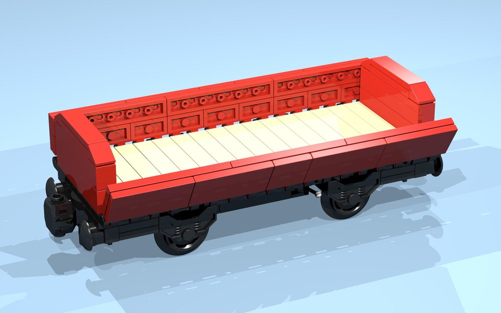 LEGO MOC 4-Wheel Flatbed Wagon (red) by Echaton | Rebrickable - Build ...