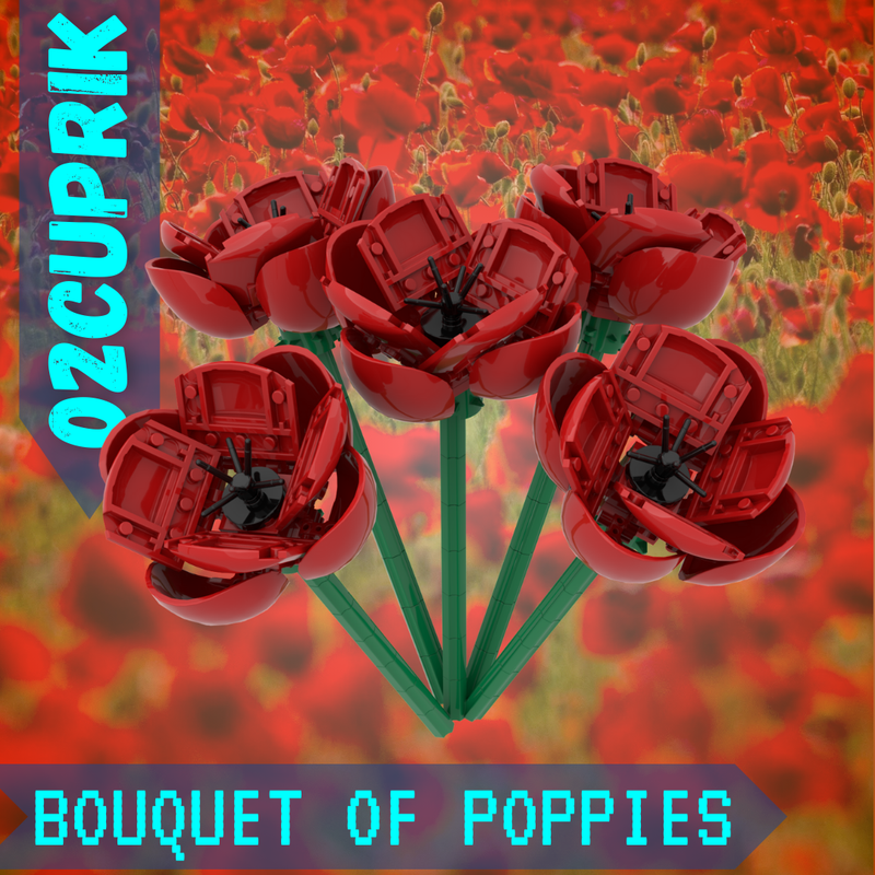 LEGO MOC Bouquet of poppies by 02Cuprik | Rebrickable - Build with LEGO