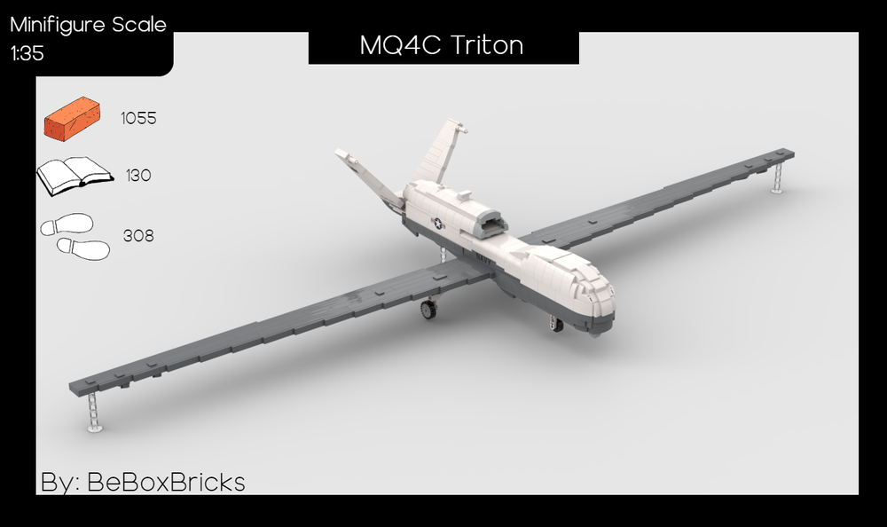 LEGO MOC MQ4C Triton Drone by BeBox | Rebrickable - Build with LEGO